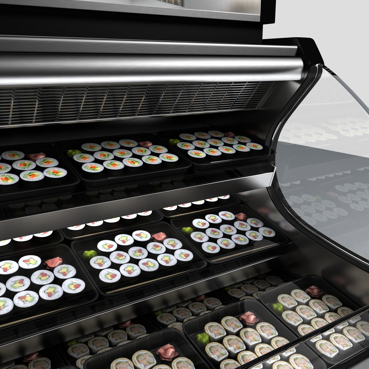 3d model of sushi case