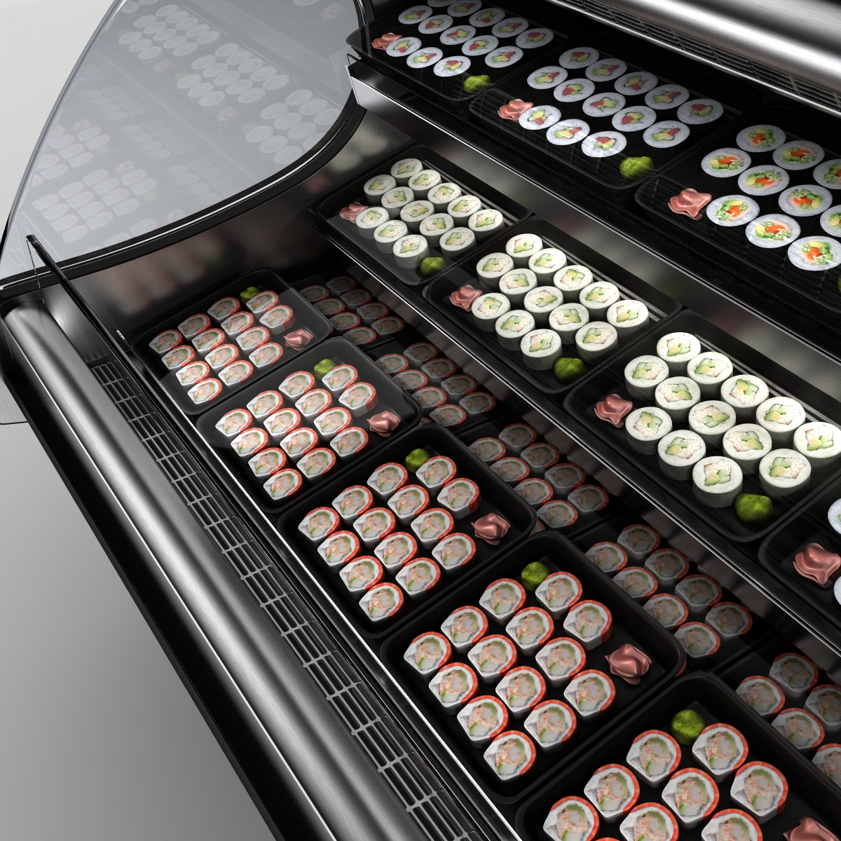 3d model of sushi case