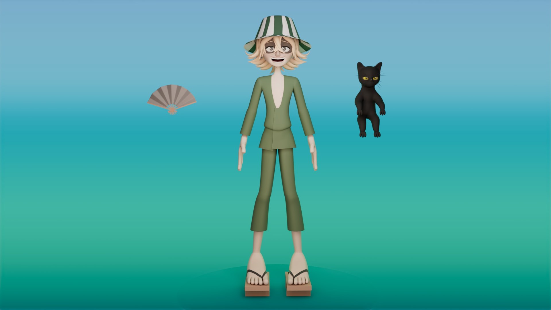 Kisuke Urahara And Yoruichi From Bleach Anime 3d Modeling And Rigging ...