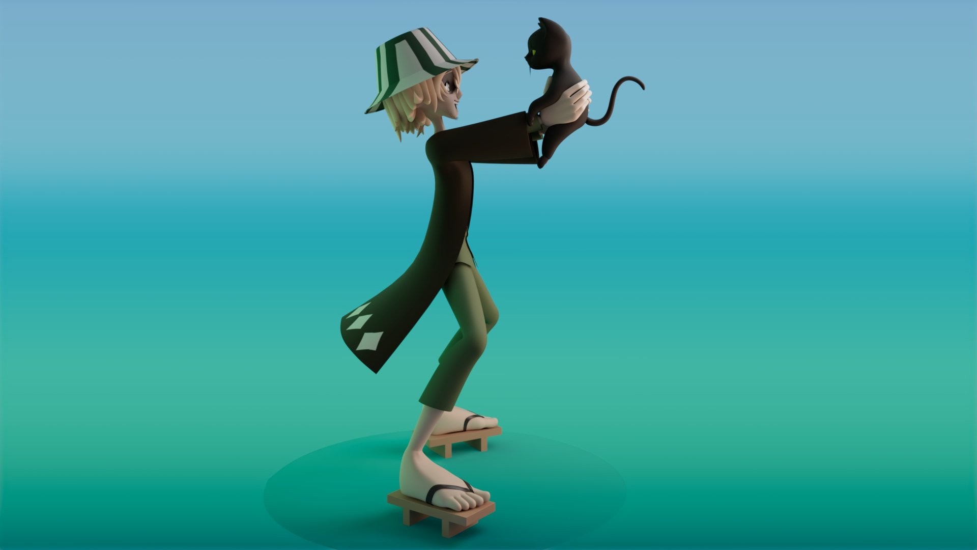 Kisuke Urahara And Yoruichi From Bleach Anime 3d Modeling And Rigging ...