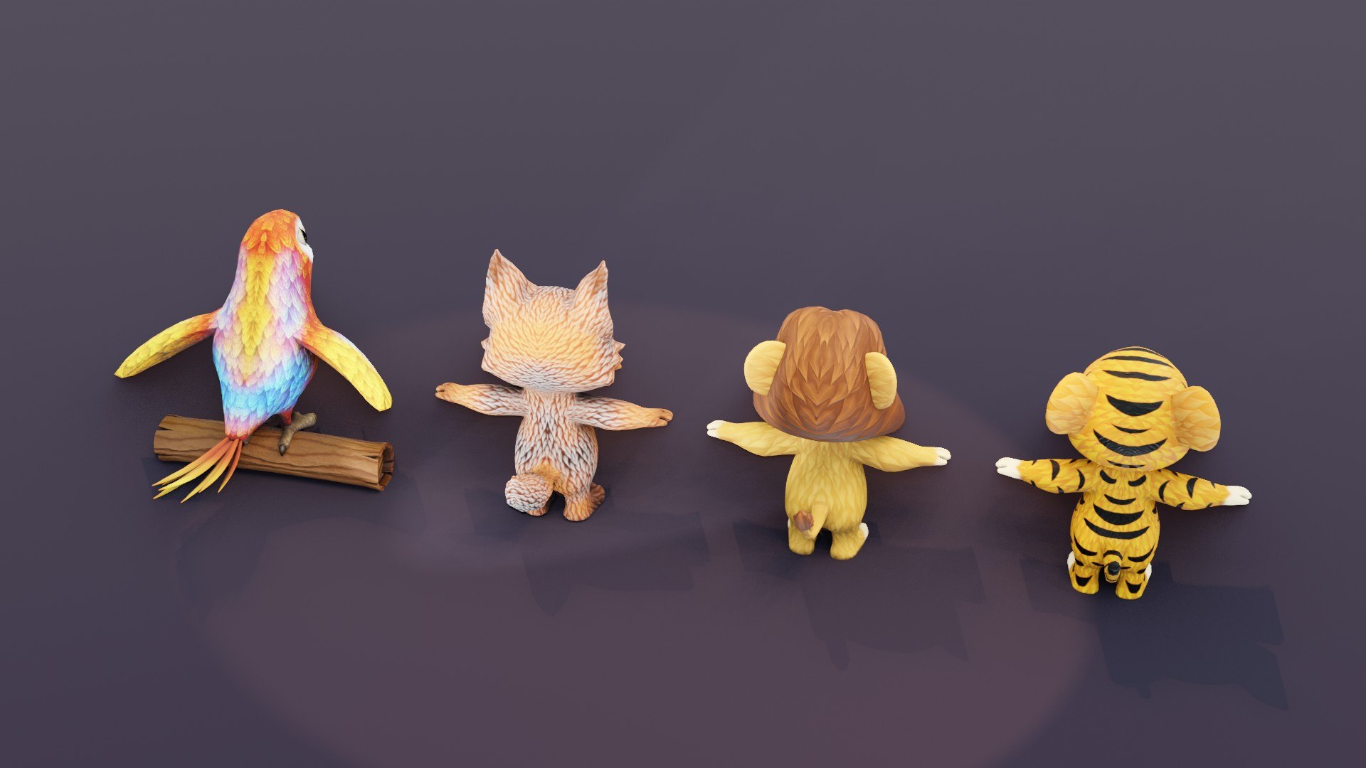 Animated Cartoon Animals 3D Models Pack 5 3D Model - TurboSquid 2092395