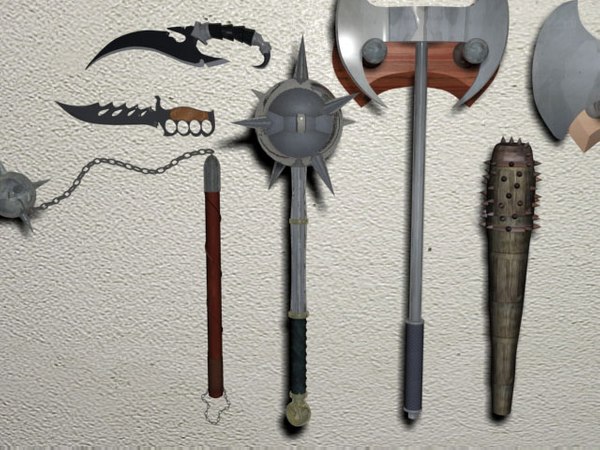 weapons flail knuckle dagger x