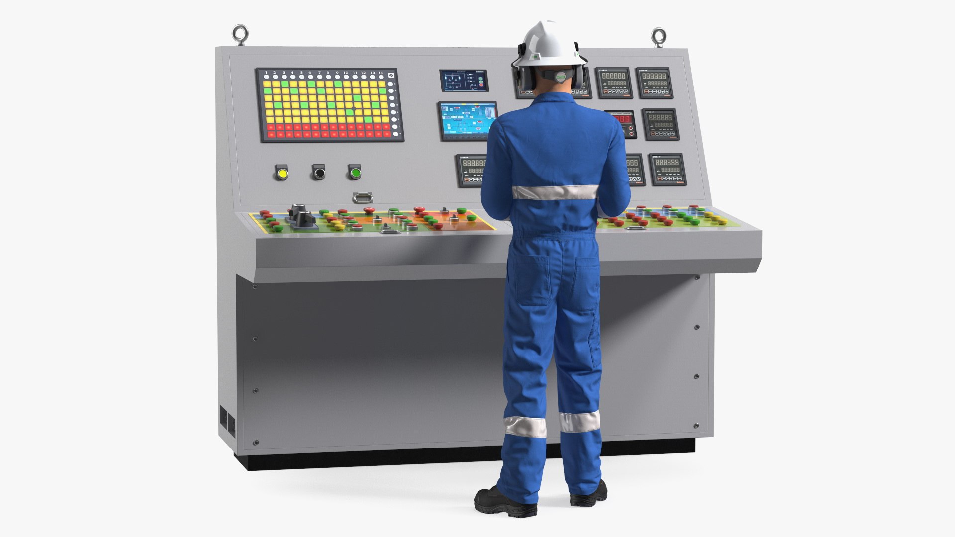 Engineer Takes Reading from Computer Center model - TurboSquid 2127232