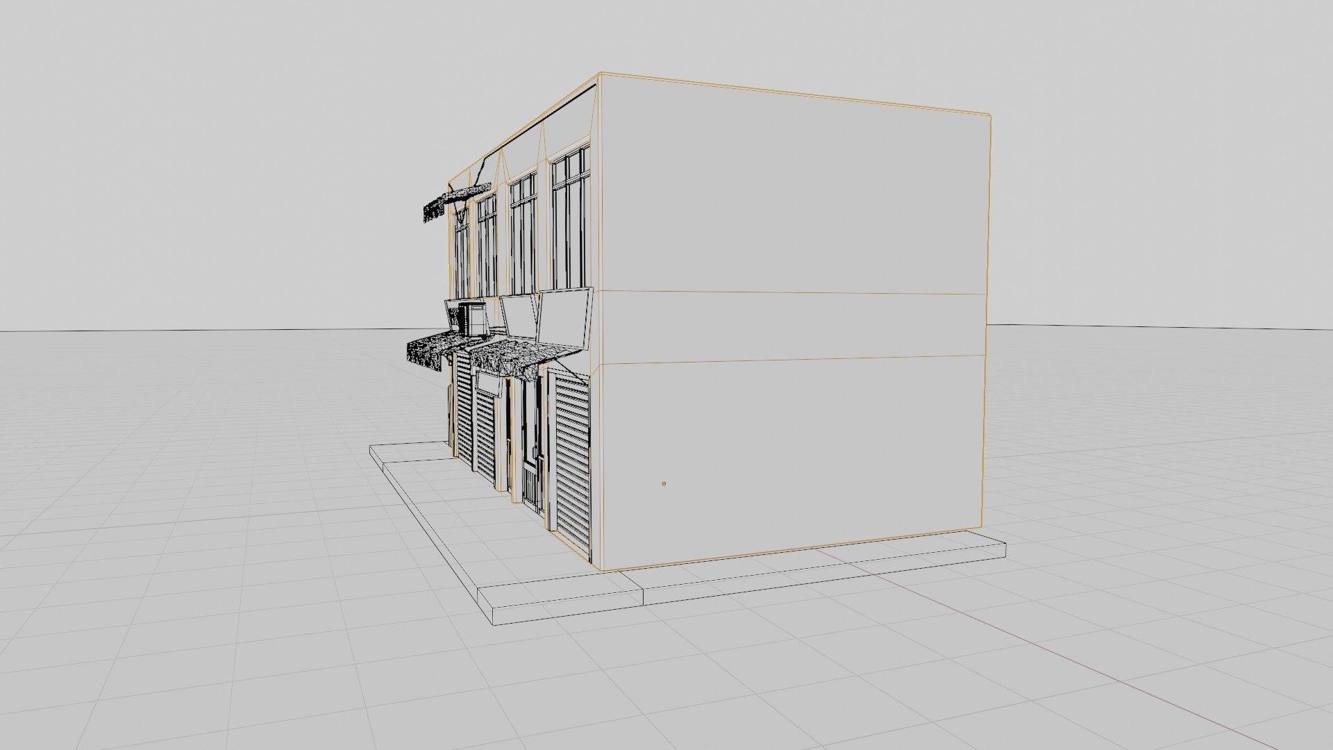 3D Model Typical Street Building With Shops With 4k Pbr Textures ...