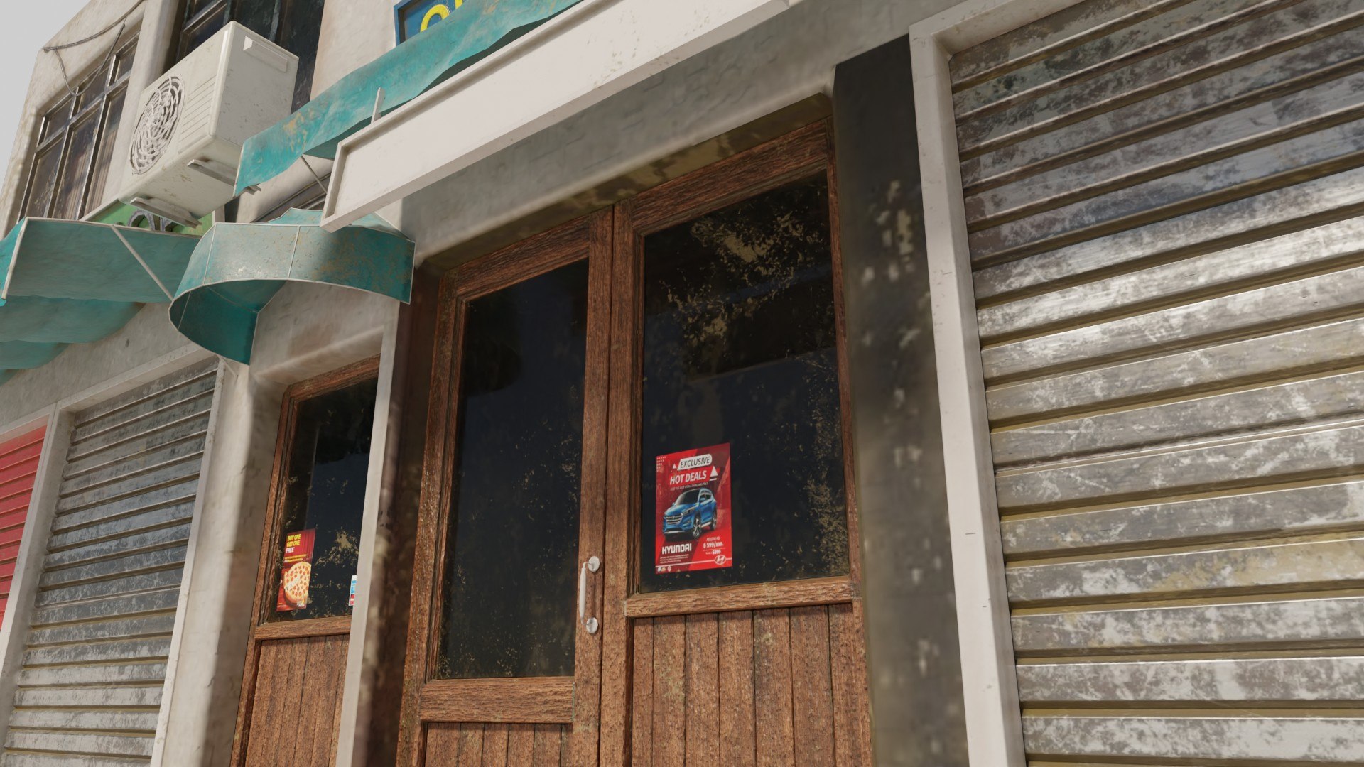 3D Model Typical Street Building With Shops With 4k Pbr Textures ...