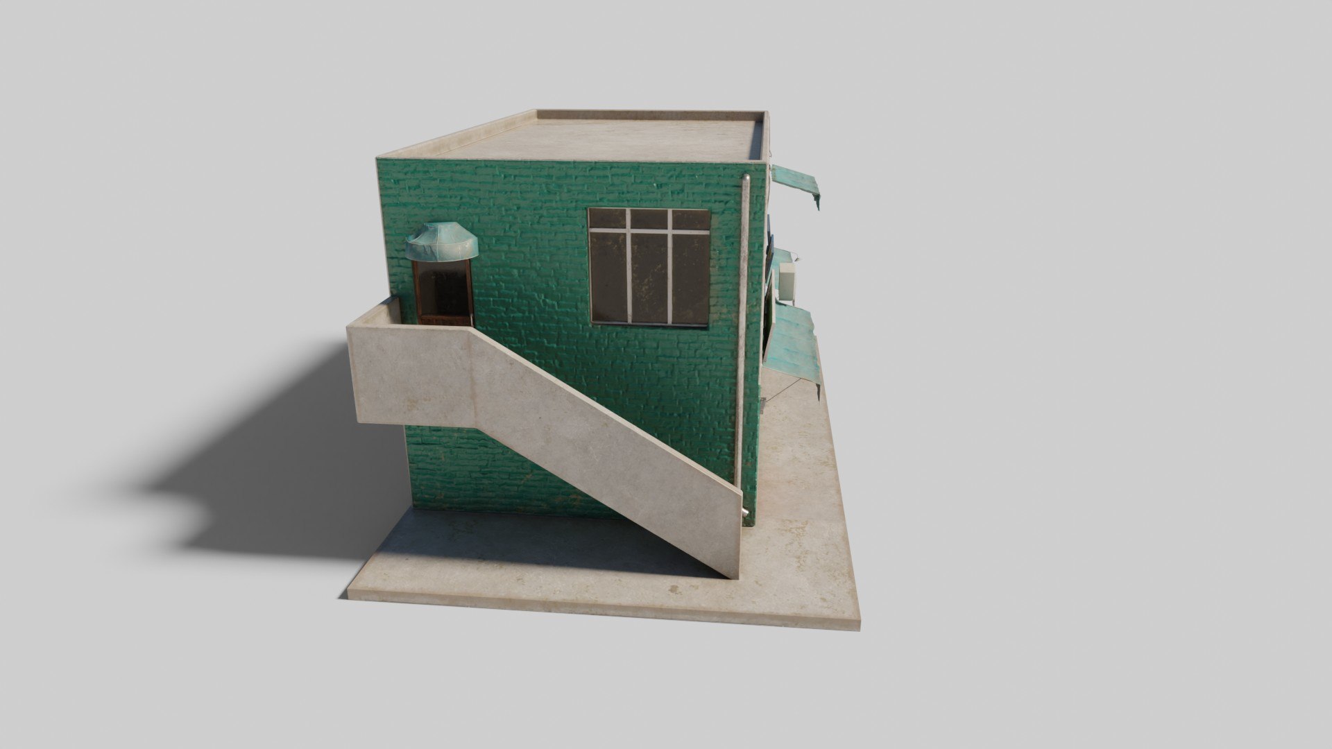 3D Model Typical Street Building With Shops With 4k Pbr Textures ...