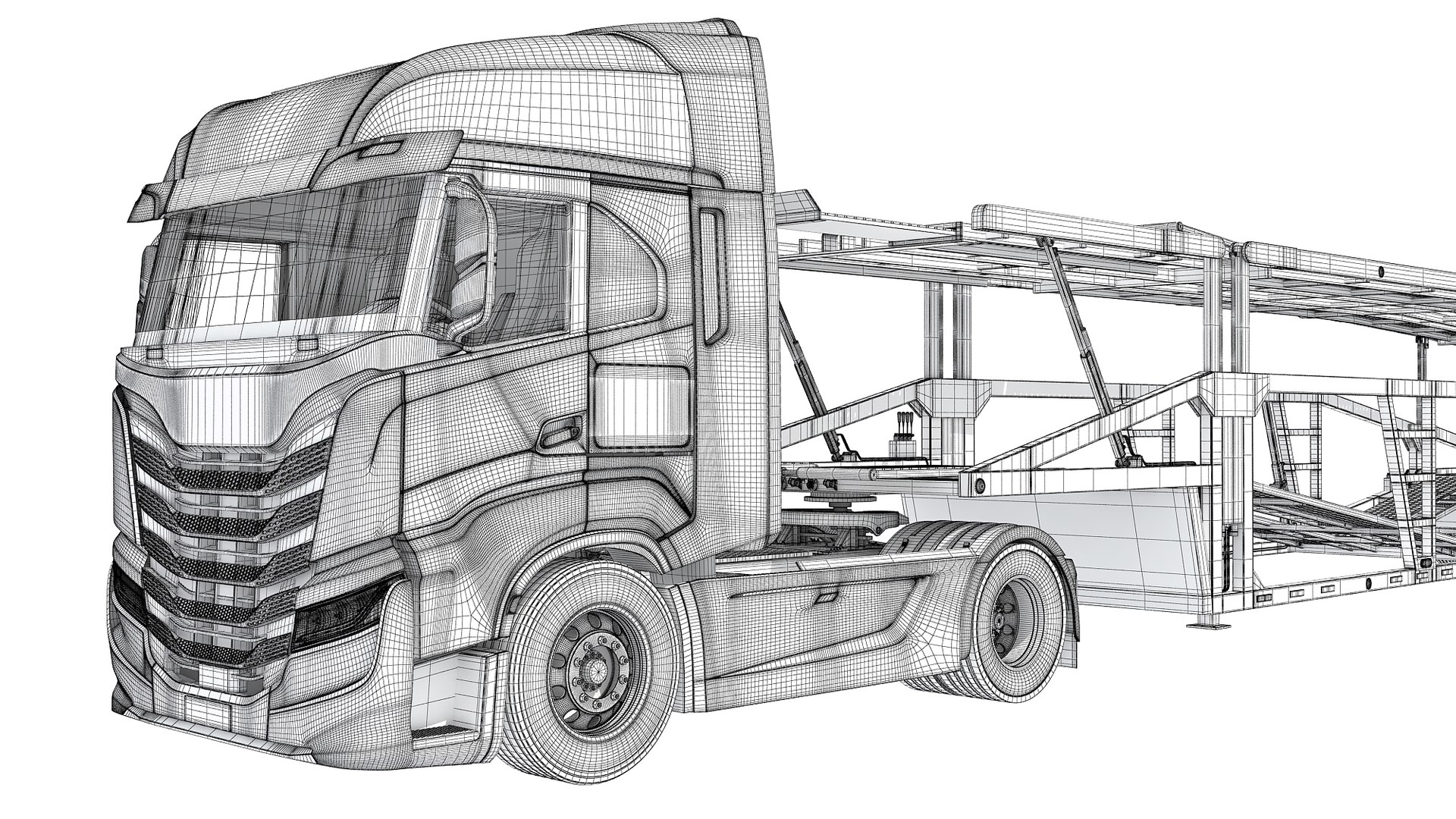 Car Transporter Semi Truck 3D Model - TurboSquid 2262913