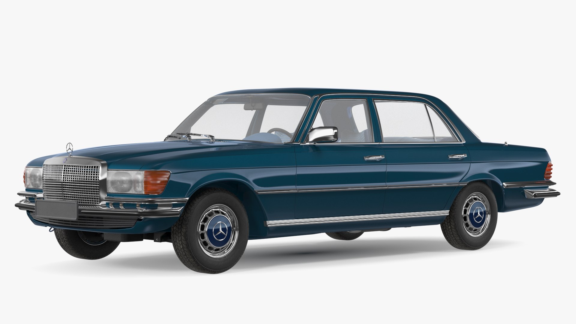 Mercedes Benz 350 SE Blue Simple Interior 3D model - TurboSquid 1914536
