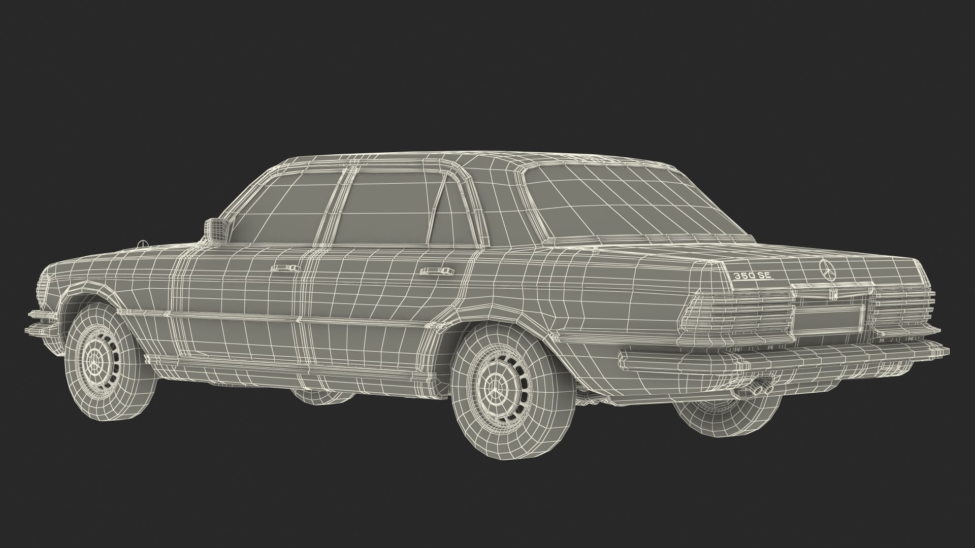 Mercedes Benz 350 SE Blue Simple Interior 3D model - TurboSquid 1914536