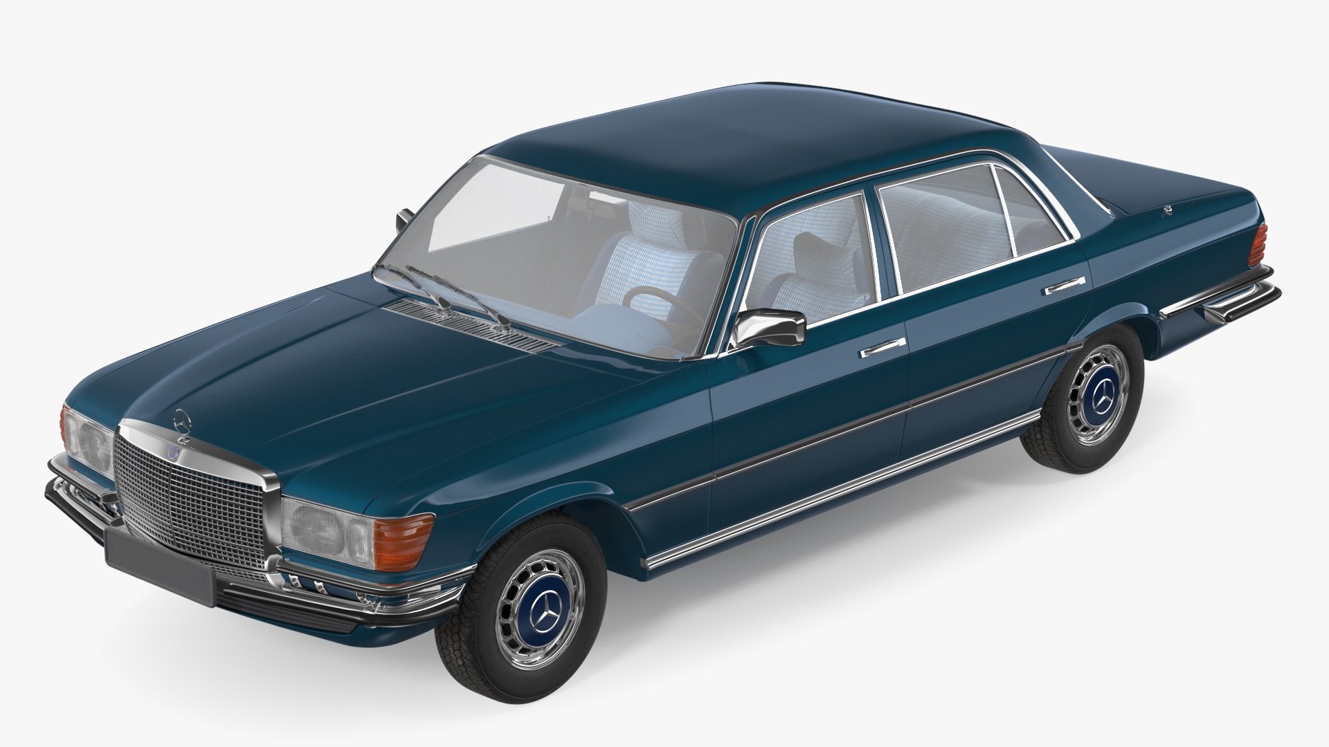 Mercedes Benz 350 SE Blue Simple Interior 3D model - TurboSquid 1914536