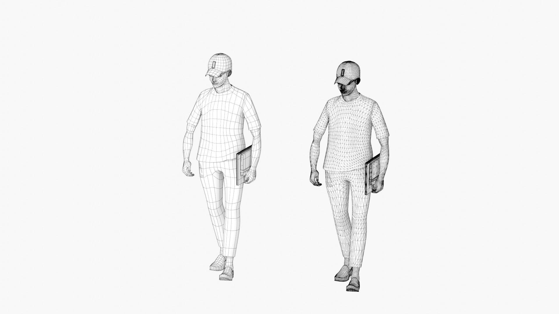 3D man walking standing model - TurboSquid 1455301