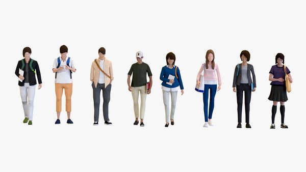 3D man walking standing model - TurboSquid 1455301