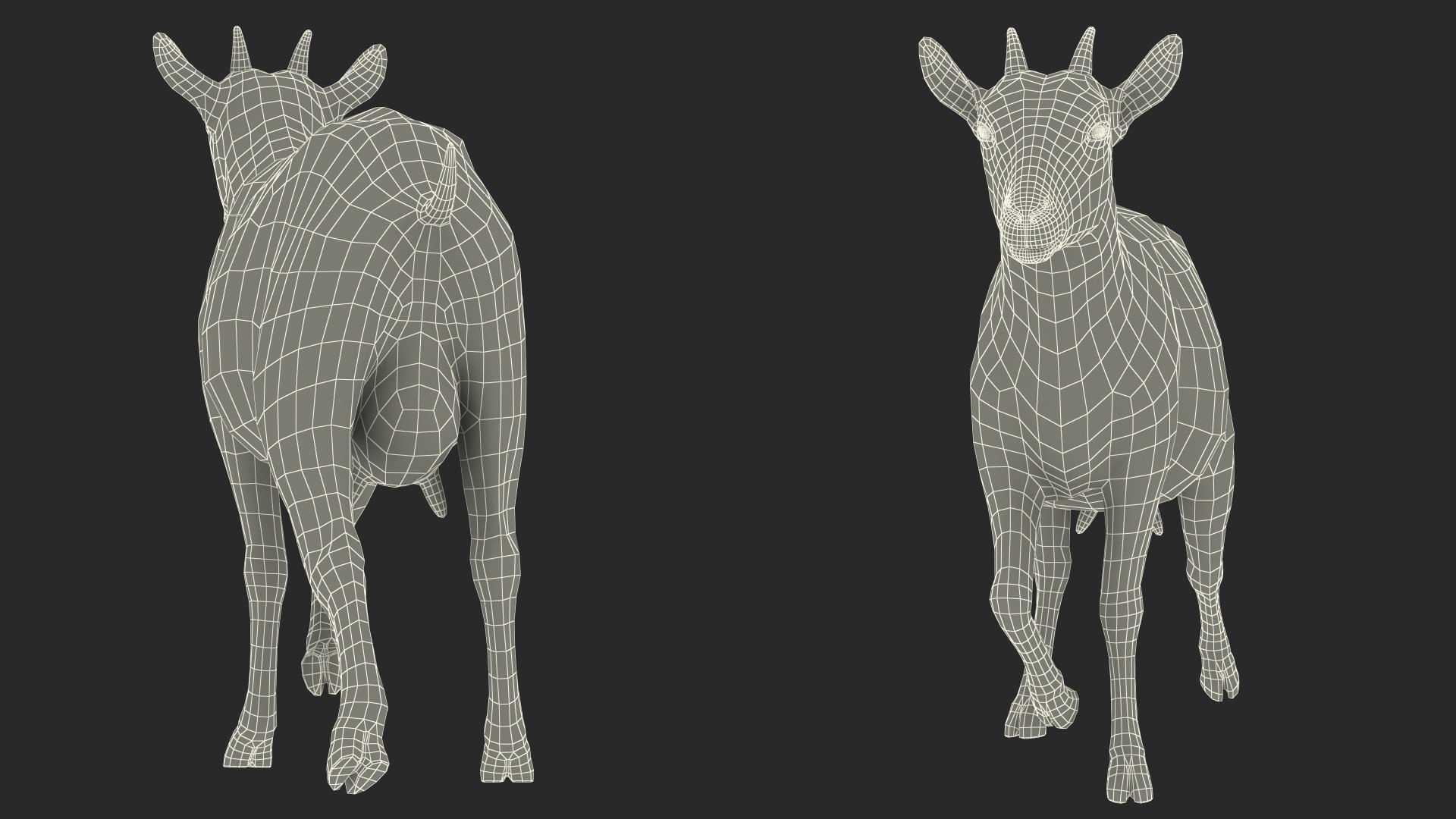 Walking Goat Black-White 3D Model - TurboSquid 1993579