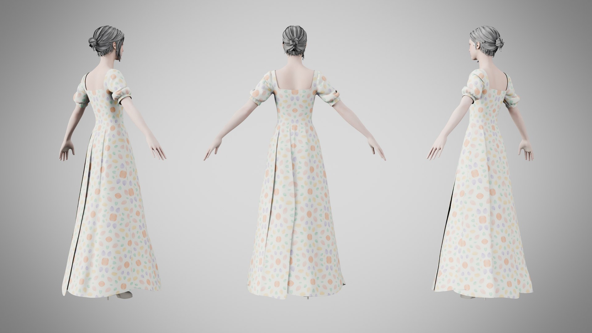 3D Dress 27 Pastel Petal Scatter - TurboSquid 2483251