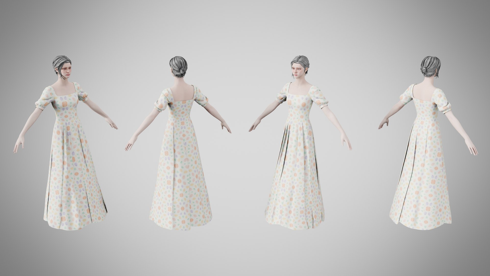 3D Dress 27 Pastel Petal Scatter - TurboSquid 2483251