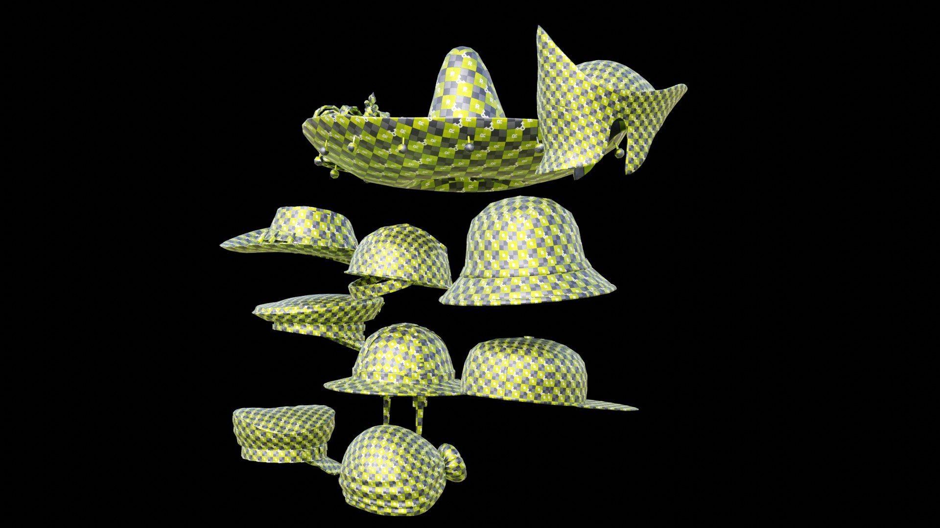 20 Different Hats 3D Model - TurboSquid 1952329