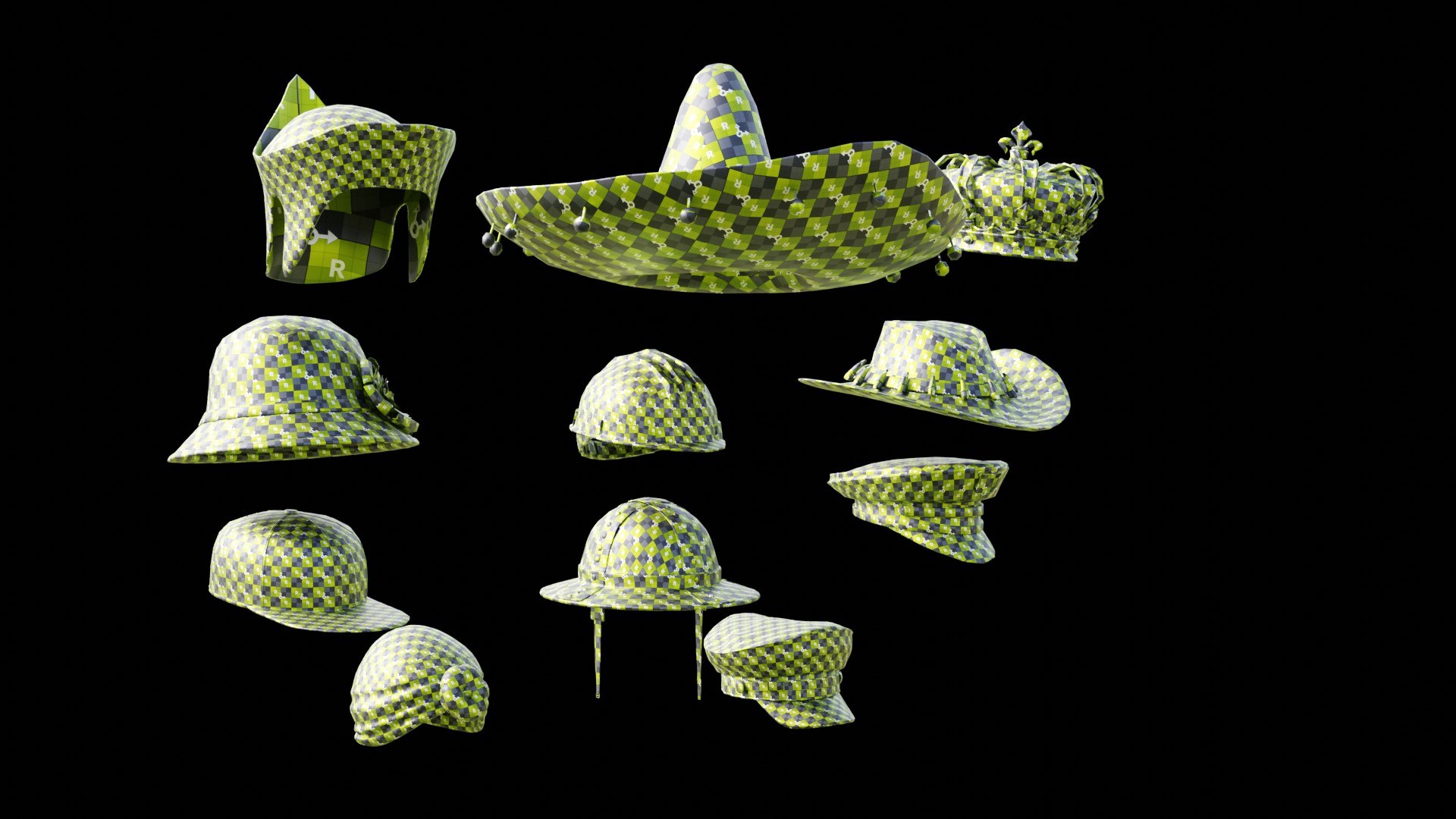 20 Different Hats 3D Model - TurboSquid 1952329