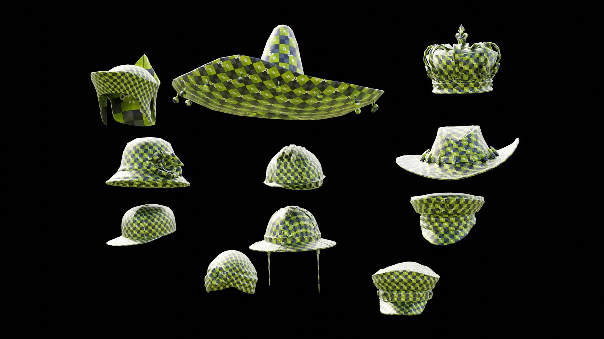 20 Different Hats 3D Model - TurboSquid 1952329