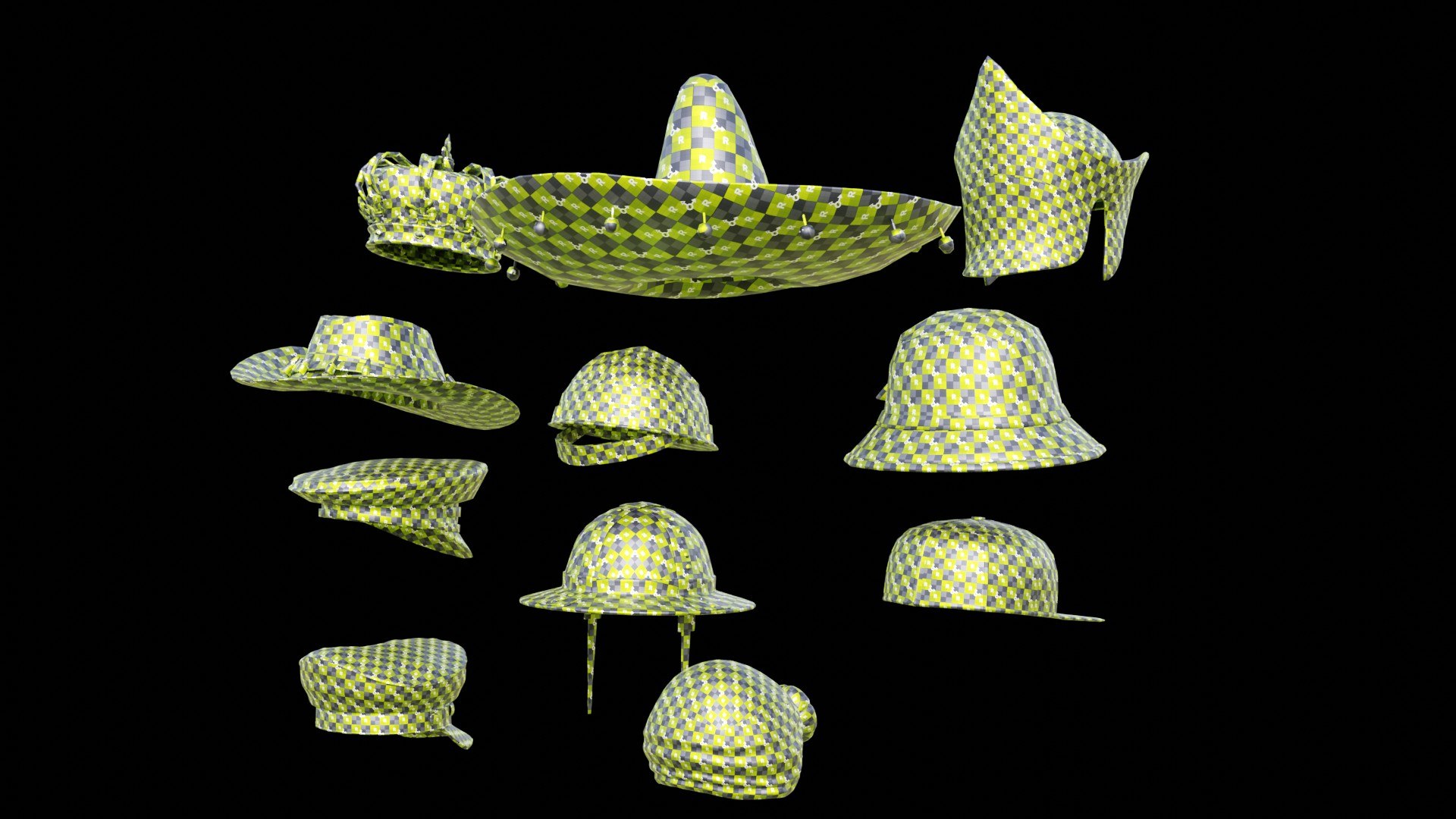 20 Different Hats 3D Model - TurboSquid 1952329