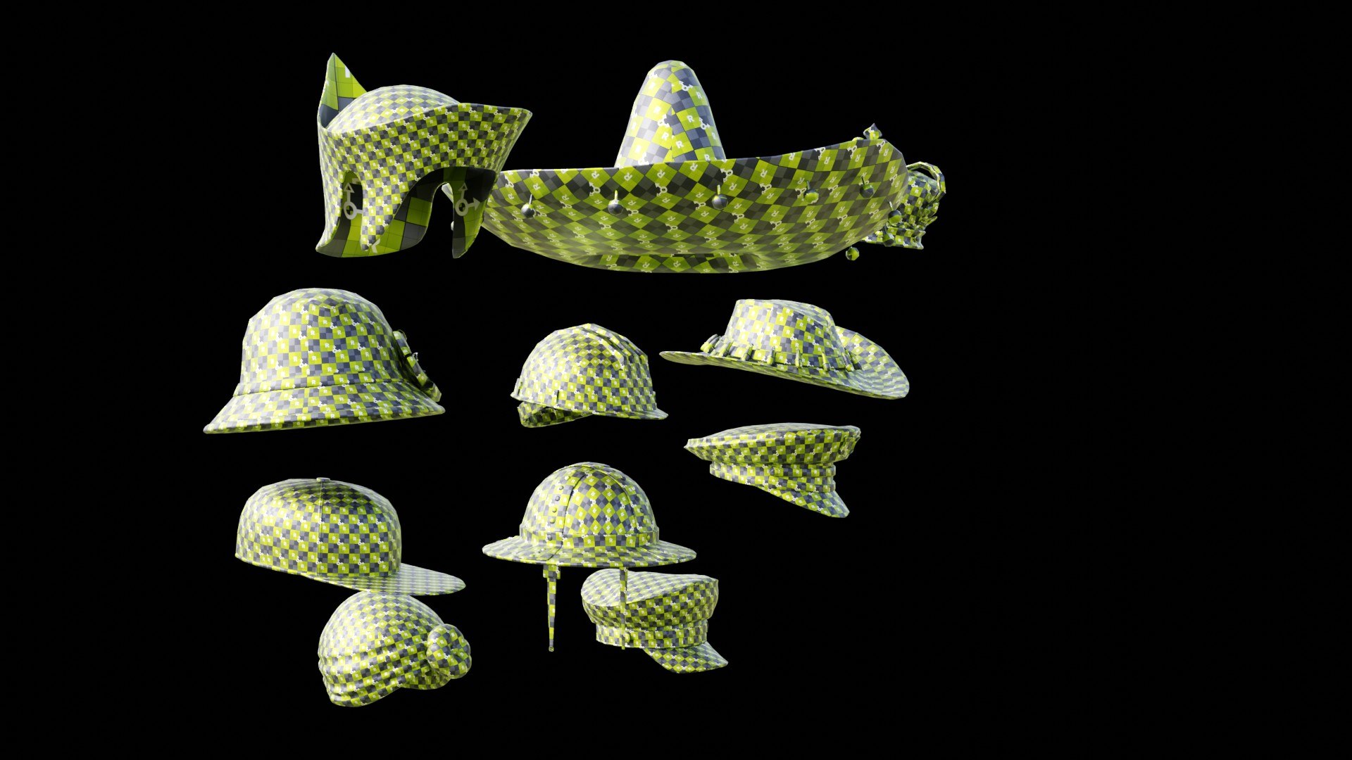 20 Different Hats 3D Model - TurboSquid 1952329