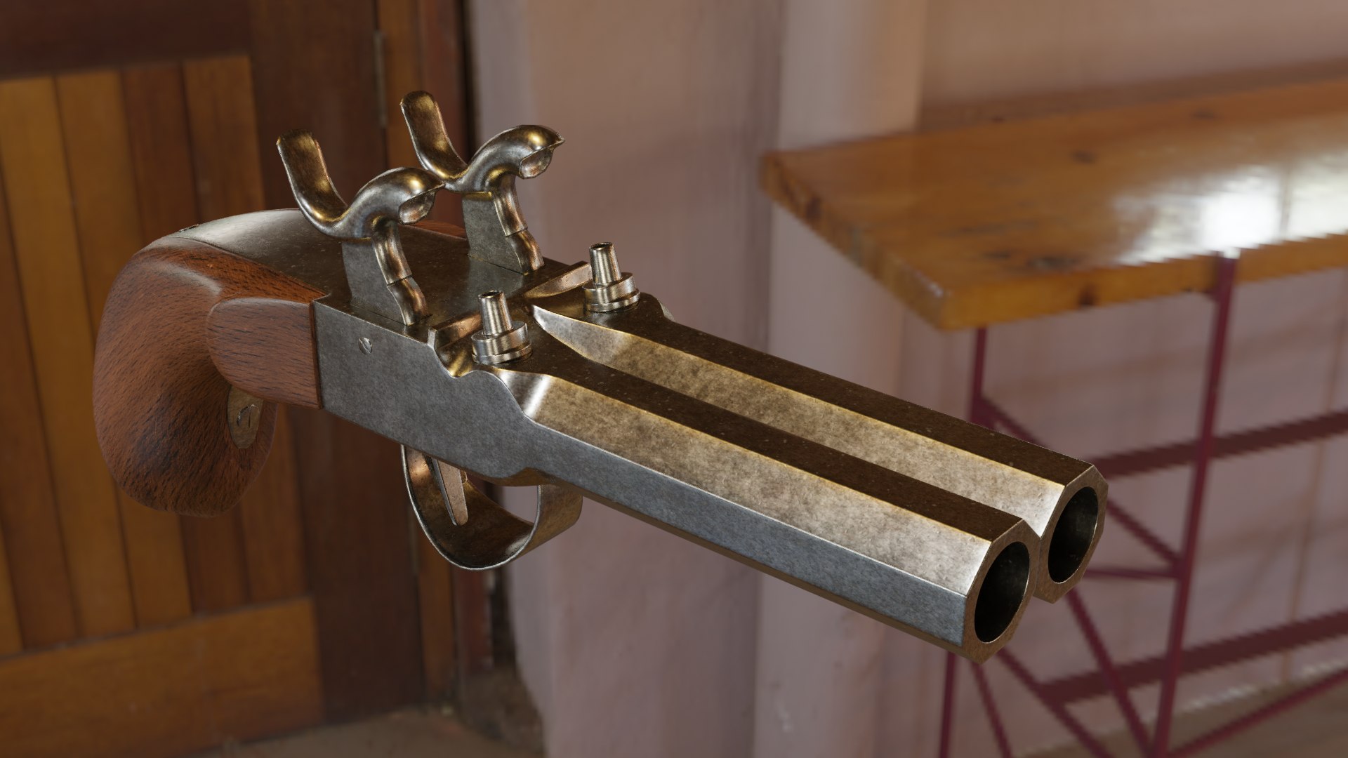 Double Barrel Derringer 3D Model - TurboSquid 2056405