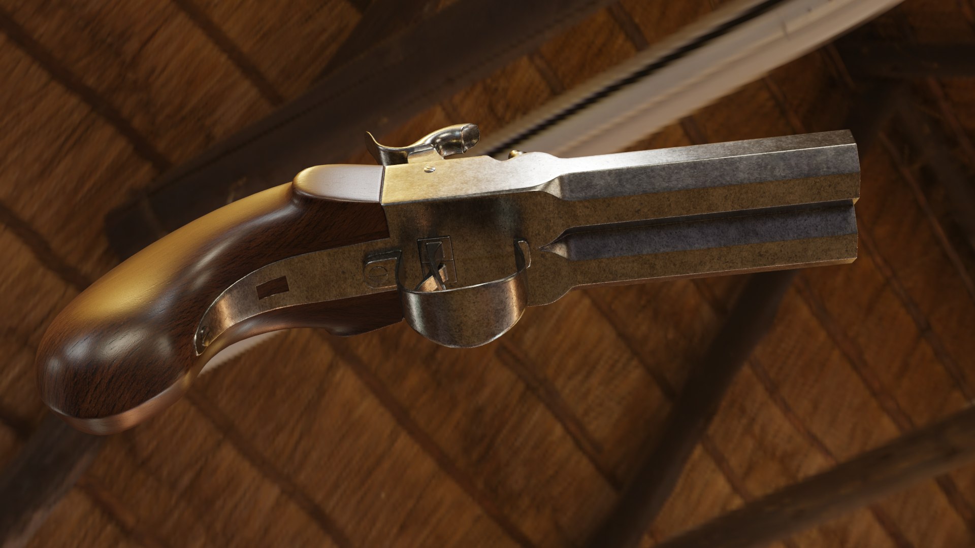 Double Barrel Derringer 3D Model - TurboSquid 2056405