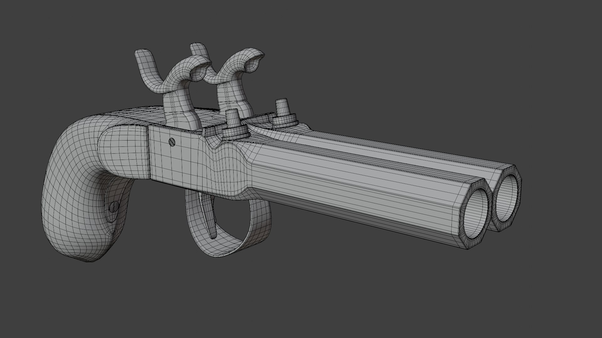 Double Barrel Derringer 3D Model - TurboSquid 2056405