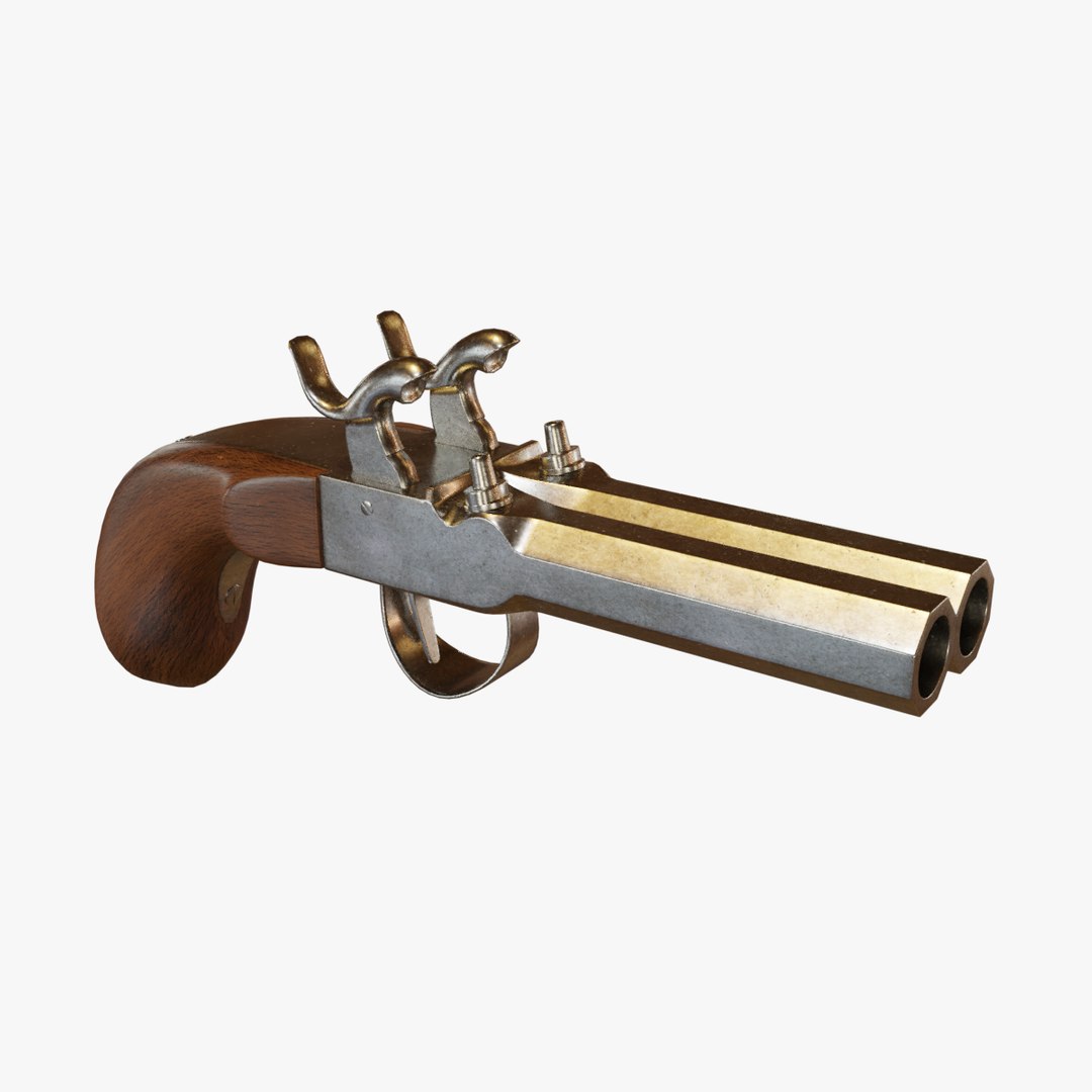 Double Barrel Derringer 3D model - TurboSquid 2056405