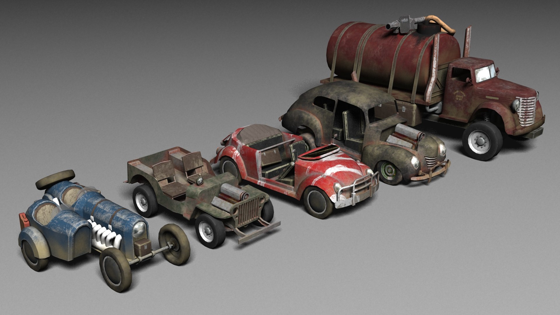 Post Apocalyptic Car Pack Model - TurboSquid 1152820
