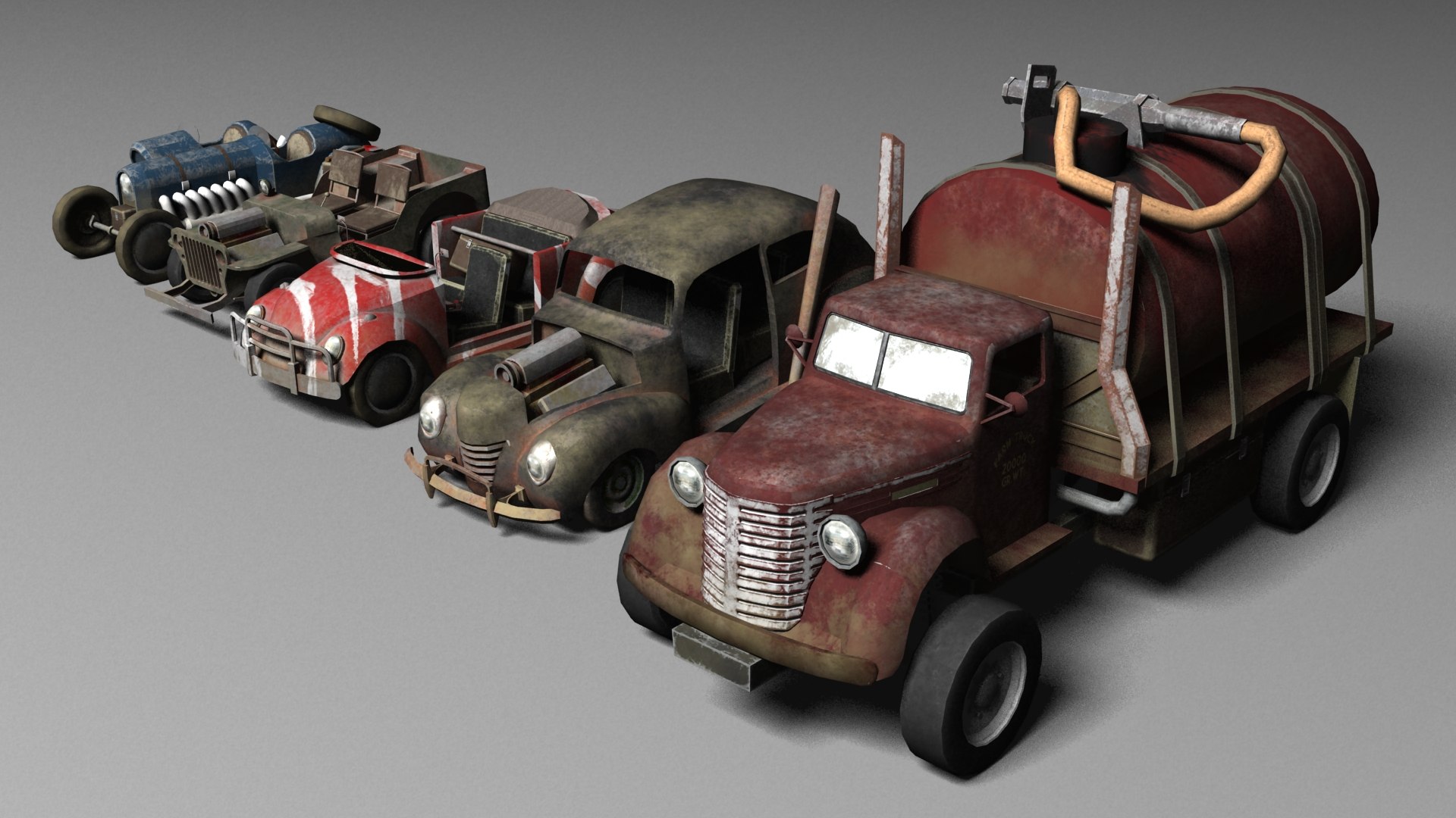 Post Apocalyptic Car Pack Model - TurboSquid 1152820