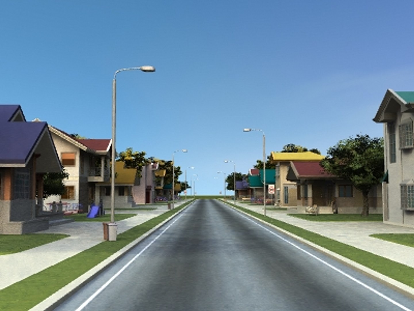 3d Model Suburban Street