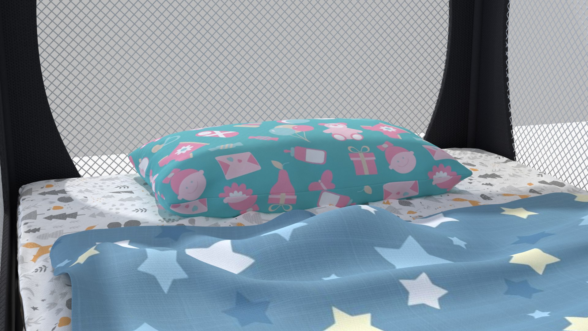 Baby Cot Bed 3D Model - TurboSquid 2003675