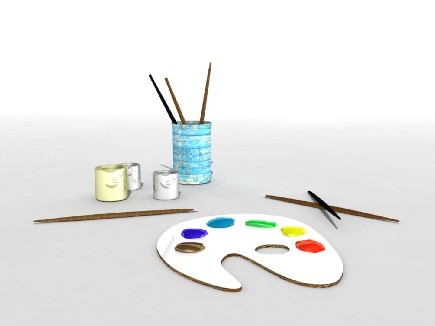Painters Things 3d Model