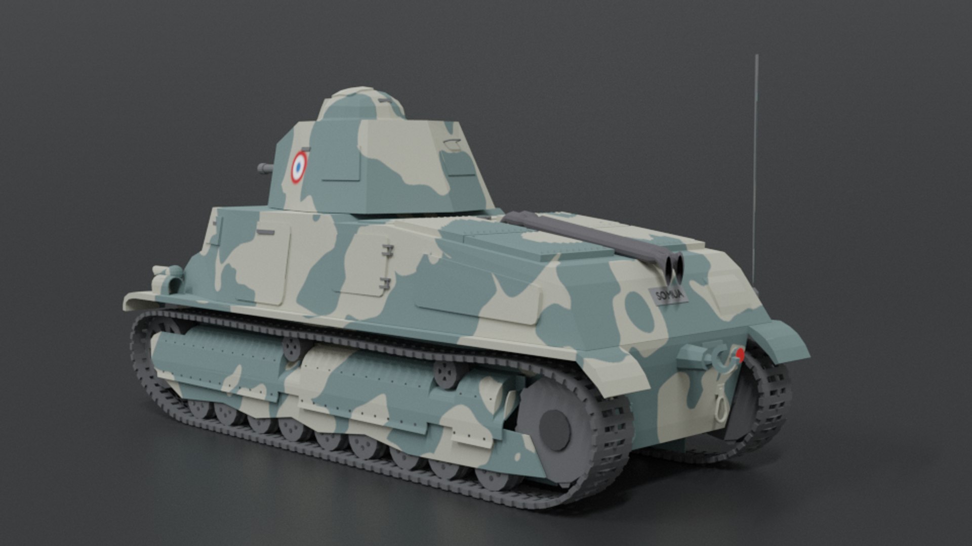 French Somua S35 Tank 3D Model - TurboSquid 1591244
