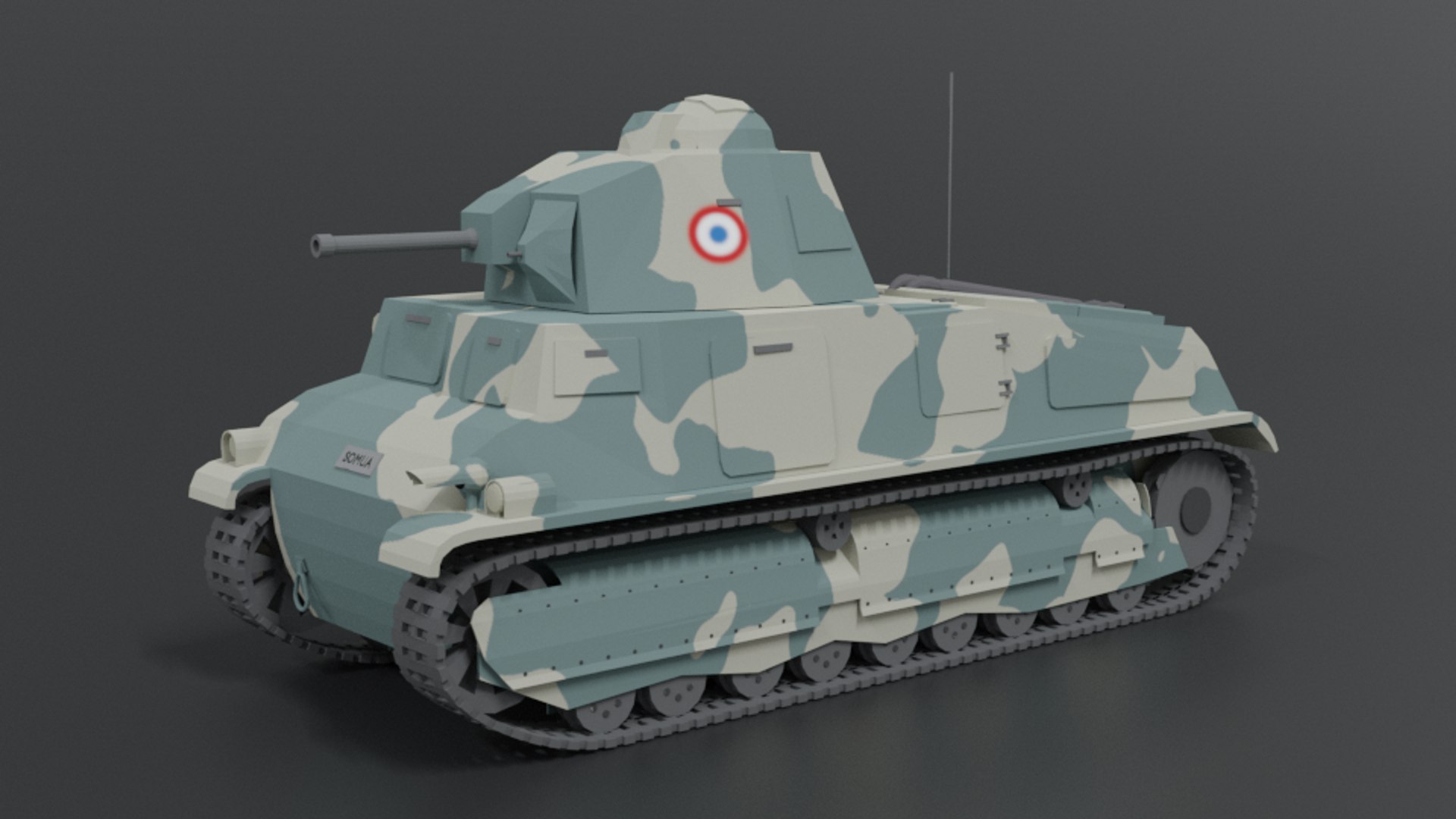 French Somua S35 Tank 3D Model - TurboSquid 1591244