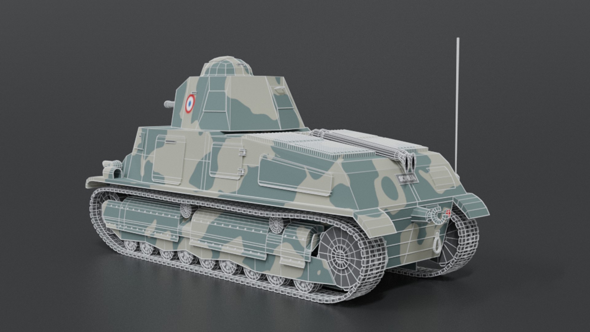 French Somua S35 Tank 3D Model - TurboSquid 1591244