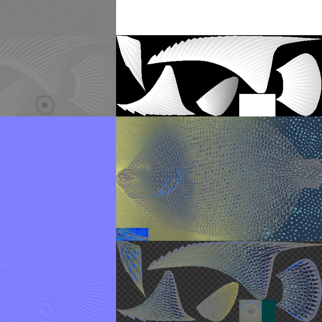 3d model blue angelfish