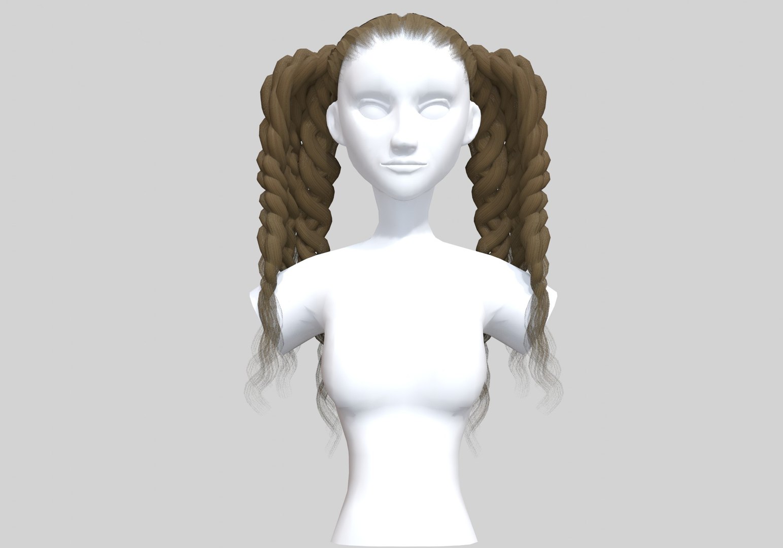 Pigtails Braids Hairstyle 3D - TurboSquid 1943635
