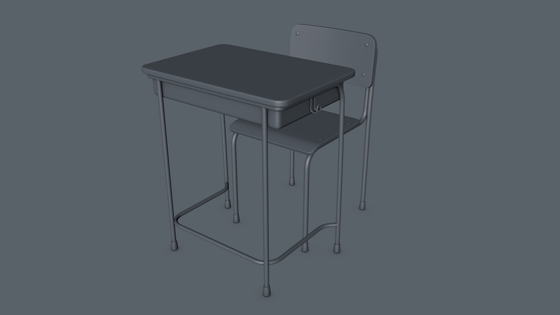 3D Japanese School Desk Model - TurboSquid 1473259