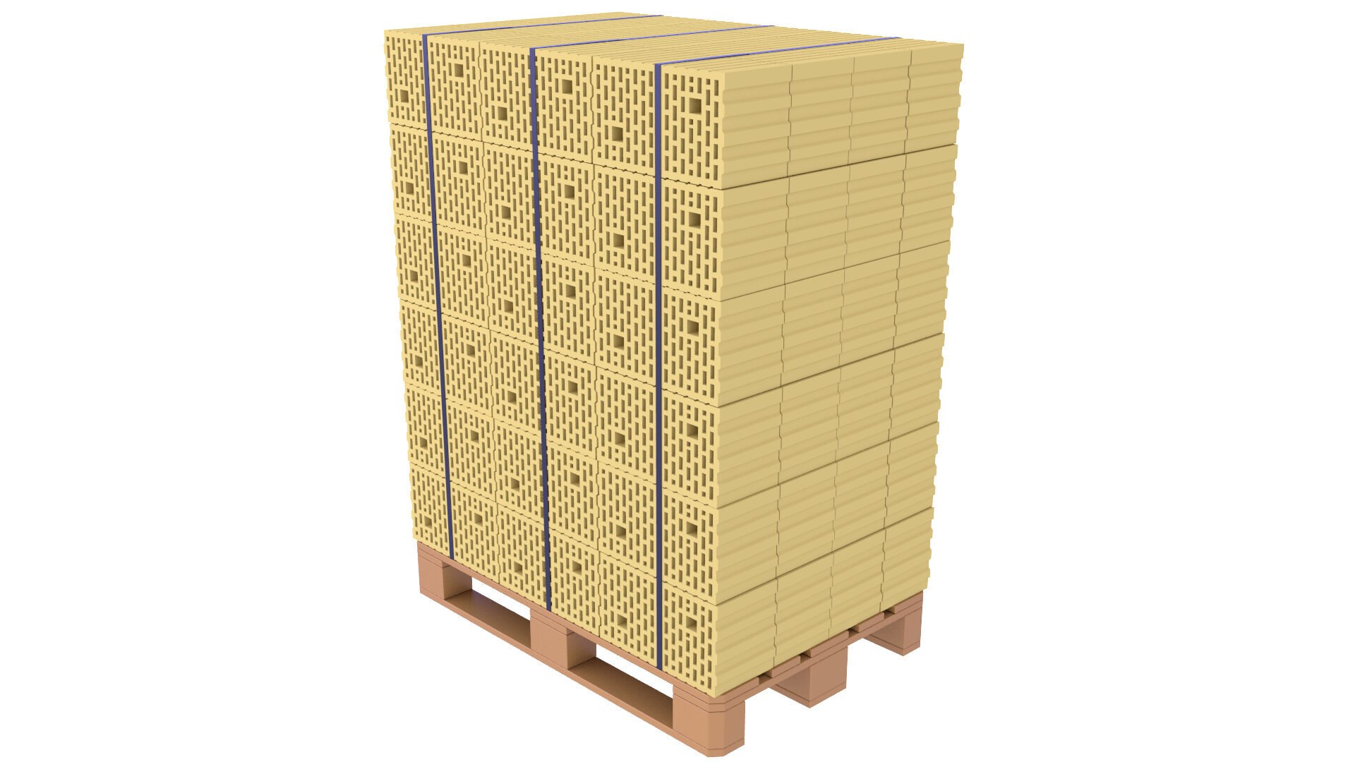 3D Pallet With Brick 18 Model - TurboSquid 2003190