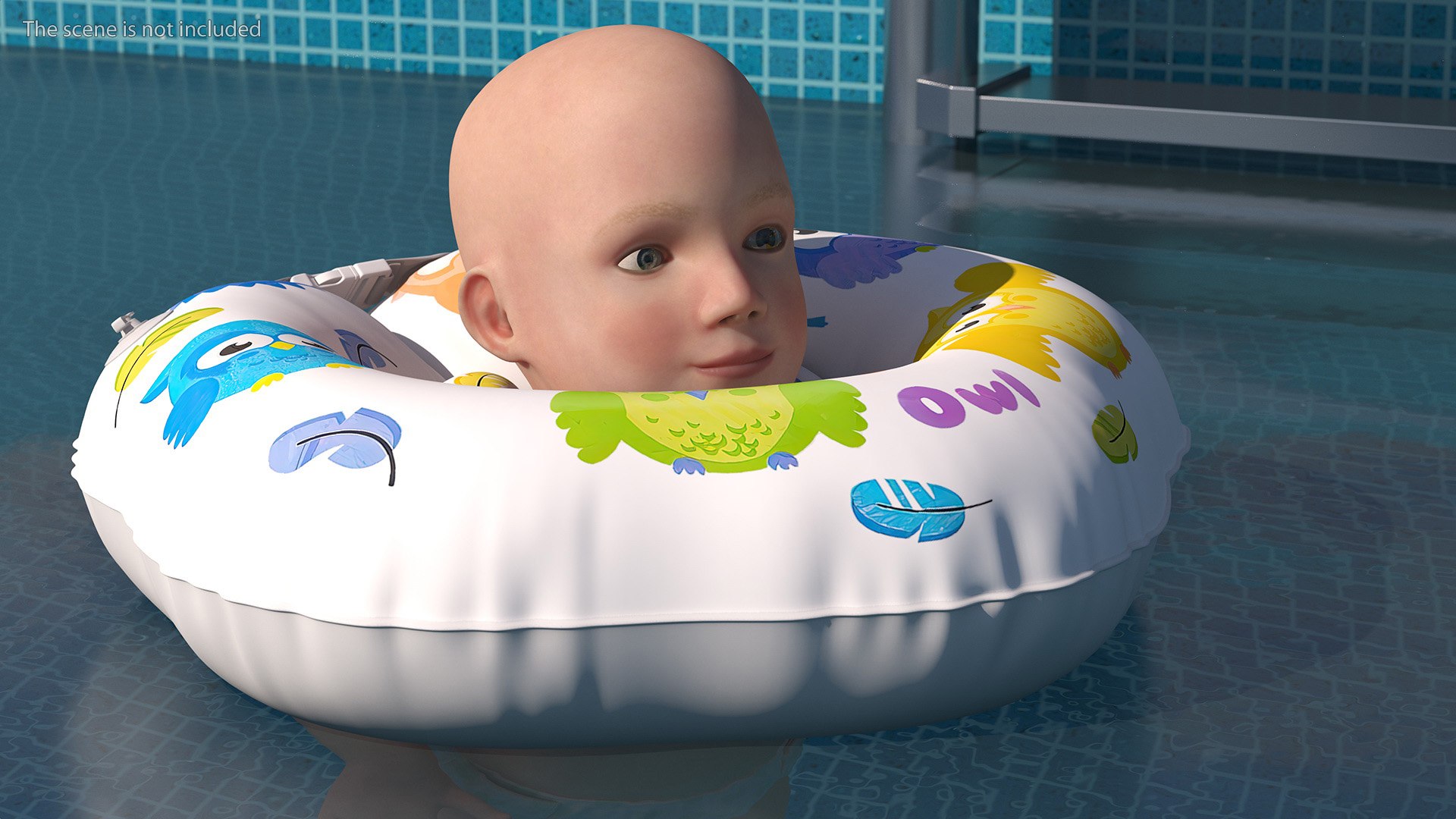 Baby Swimming With Neck Swim Ring Model - TurboSquid 2094505