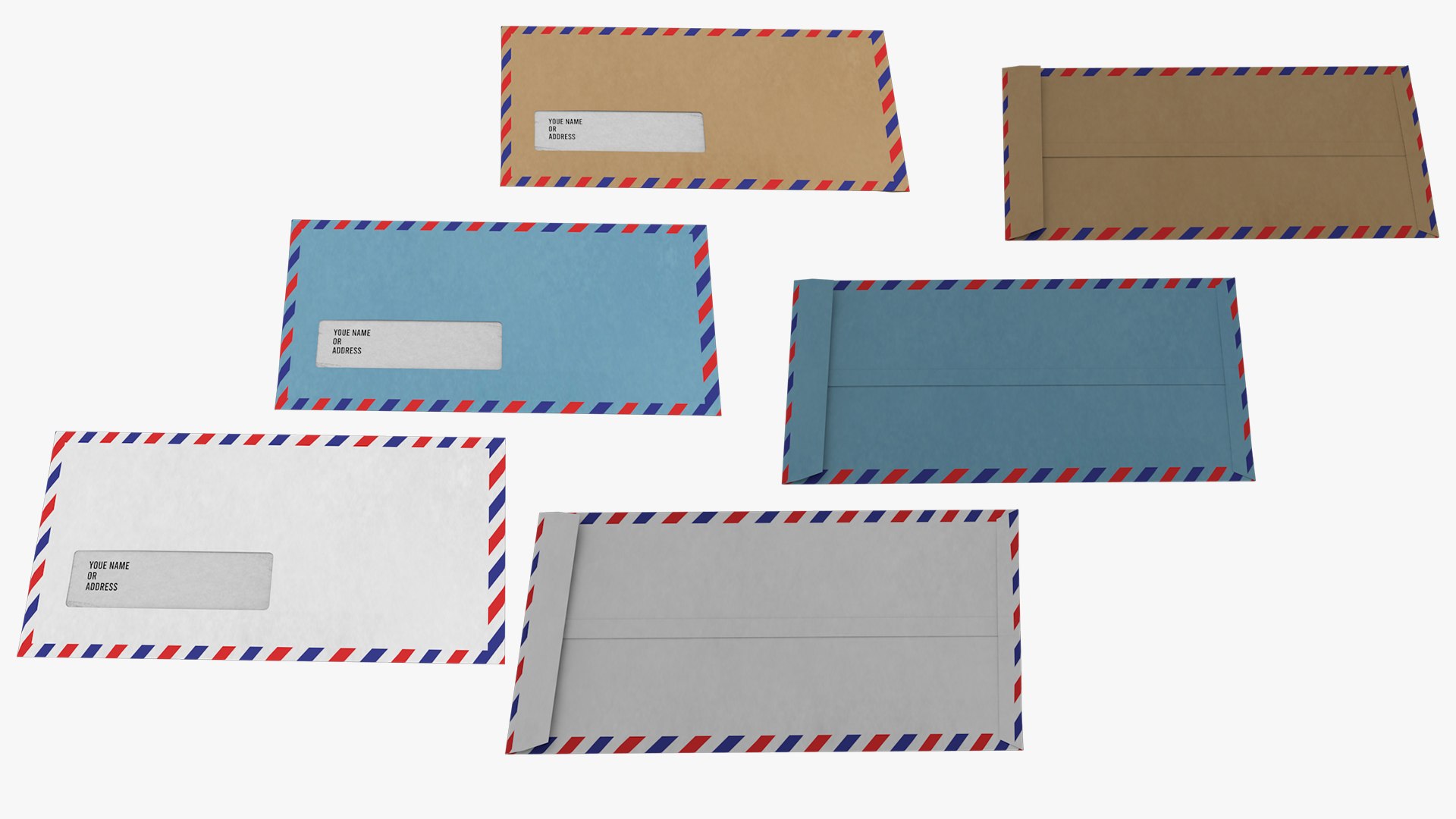 3D Air Mail Window Envelope Size DL Style POCKET - TurboSquid 2248178