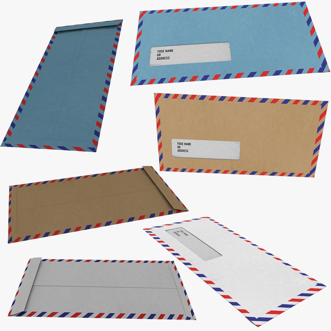 3D Air Mail Window Envelope Size DL Style POCKET - TurboSquid 2248178