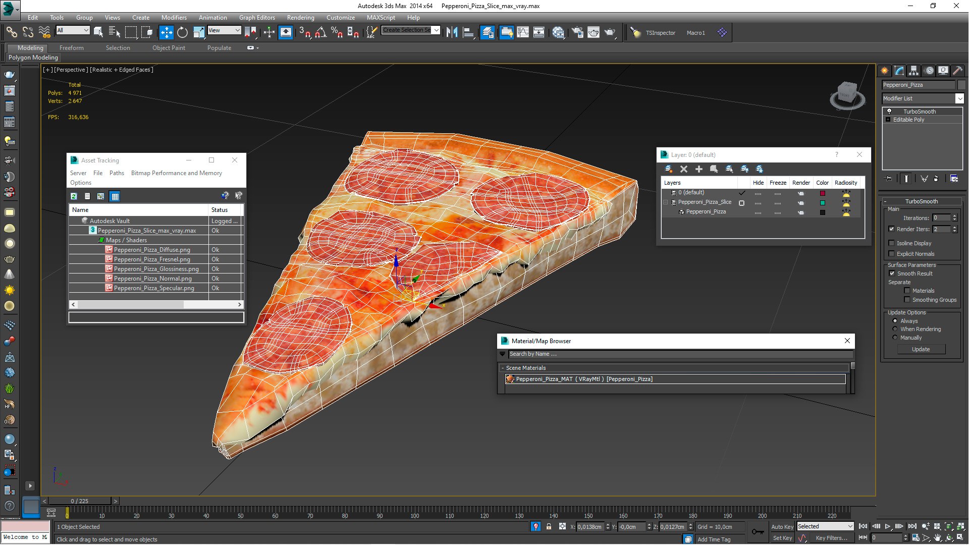 Pepperoni Pizza Slice Model - TurboSquid 2223980