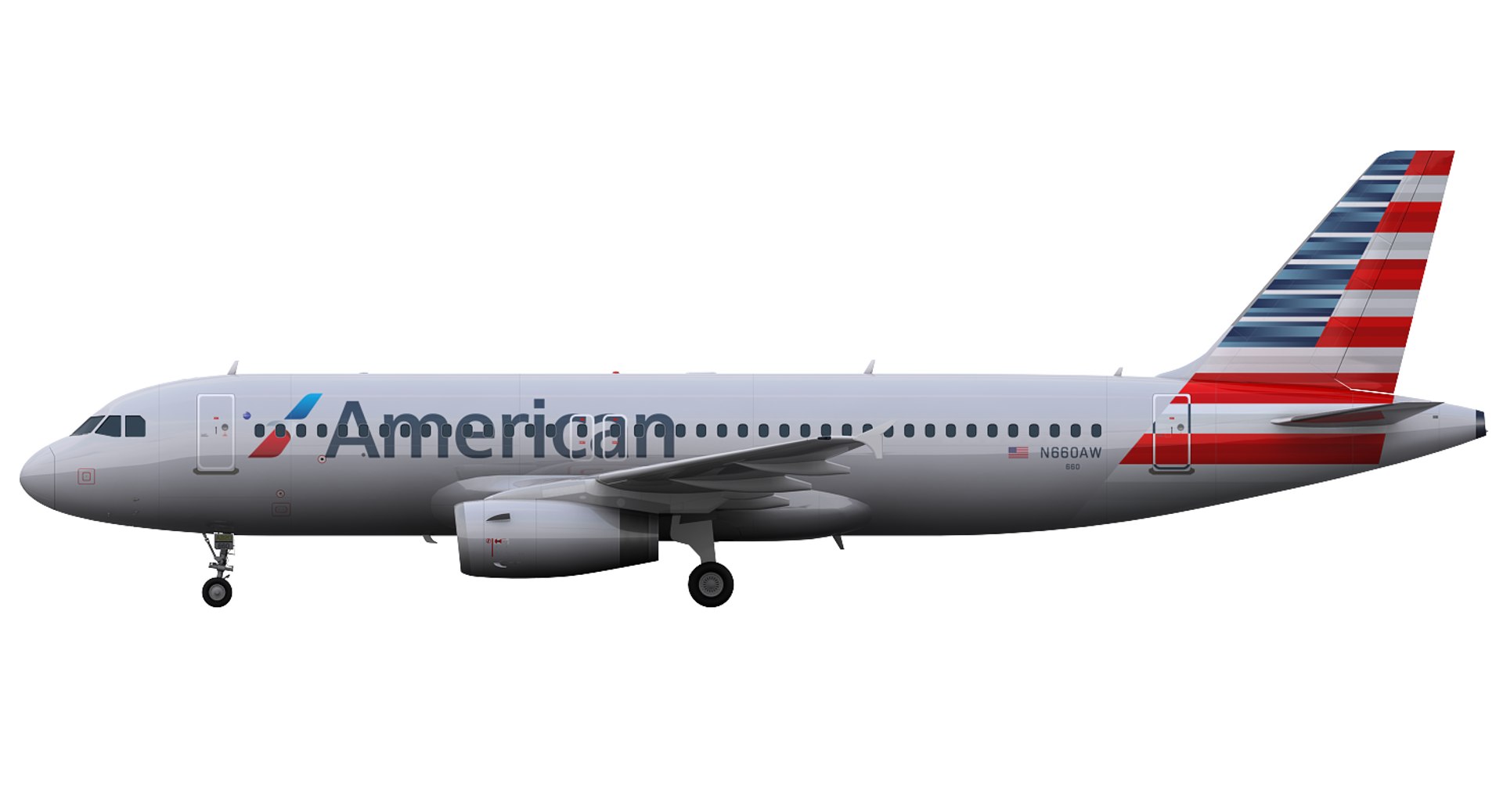 A320 American Airlines 3d 3ds