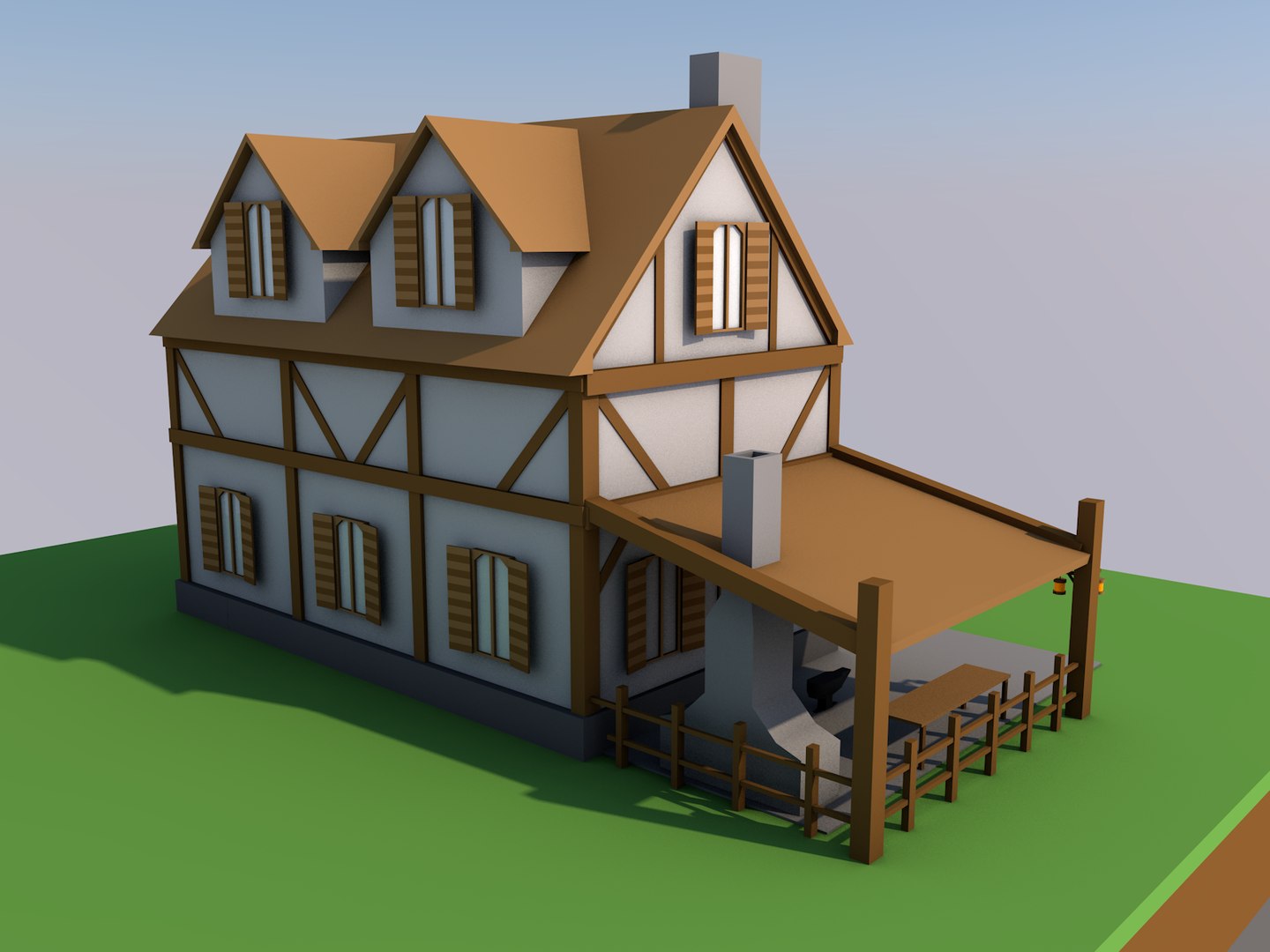 3D Low-poly Medieval House - TurboSquid 1157012