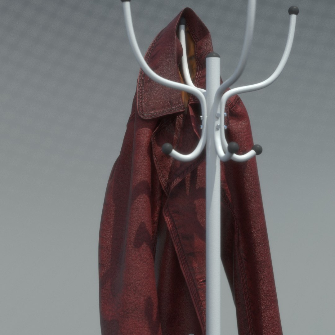 3d Photorealistic Red Leather Coat Model