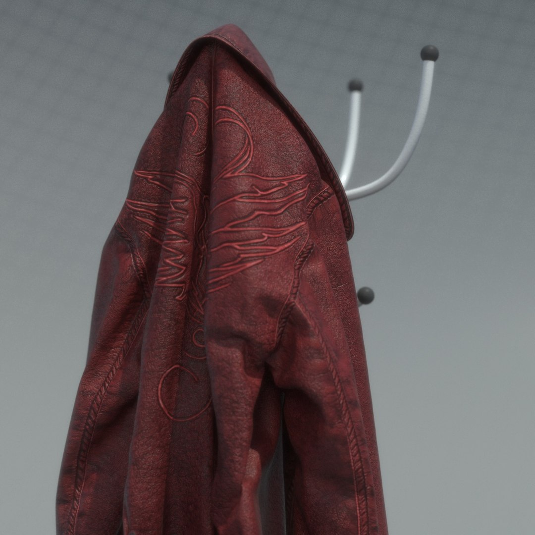 3d Photorealistic Red Leather Coat Model