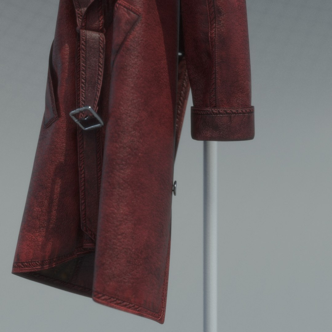 3d Photorealistic Red Leather Coat Model