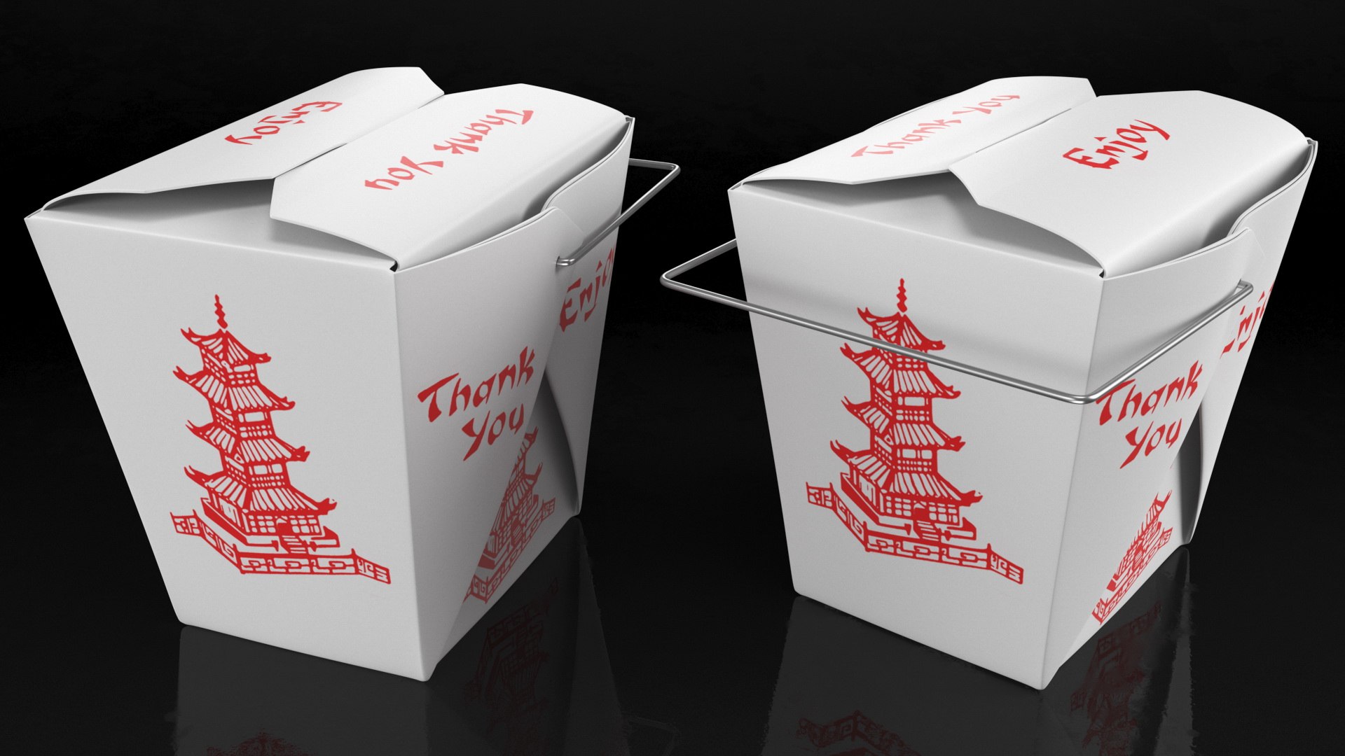 3D Chinese Restaurant Takeout Box 32 Oz - TurboSquid 1769364
